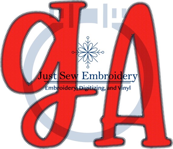 Applique Embroidery GA ZigZag Stitch Georgia Design 8x12 Hoop Art ...