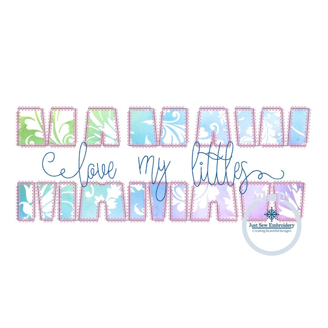 Mamaw Split Applique Embroidery Design Diamond Edge Stitch Grandma ...