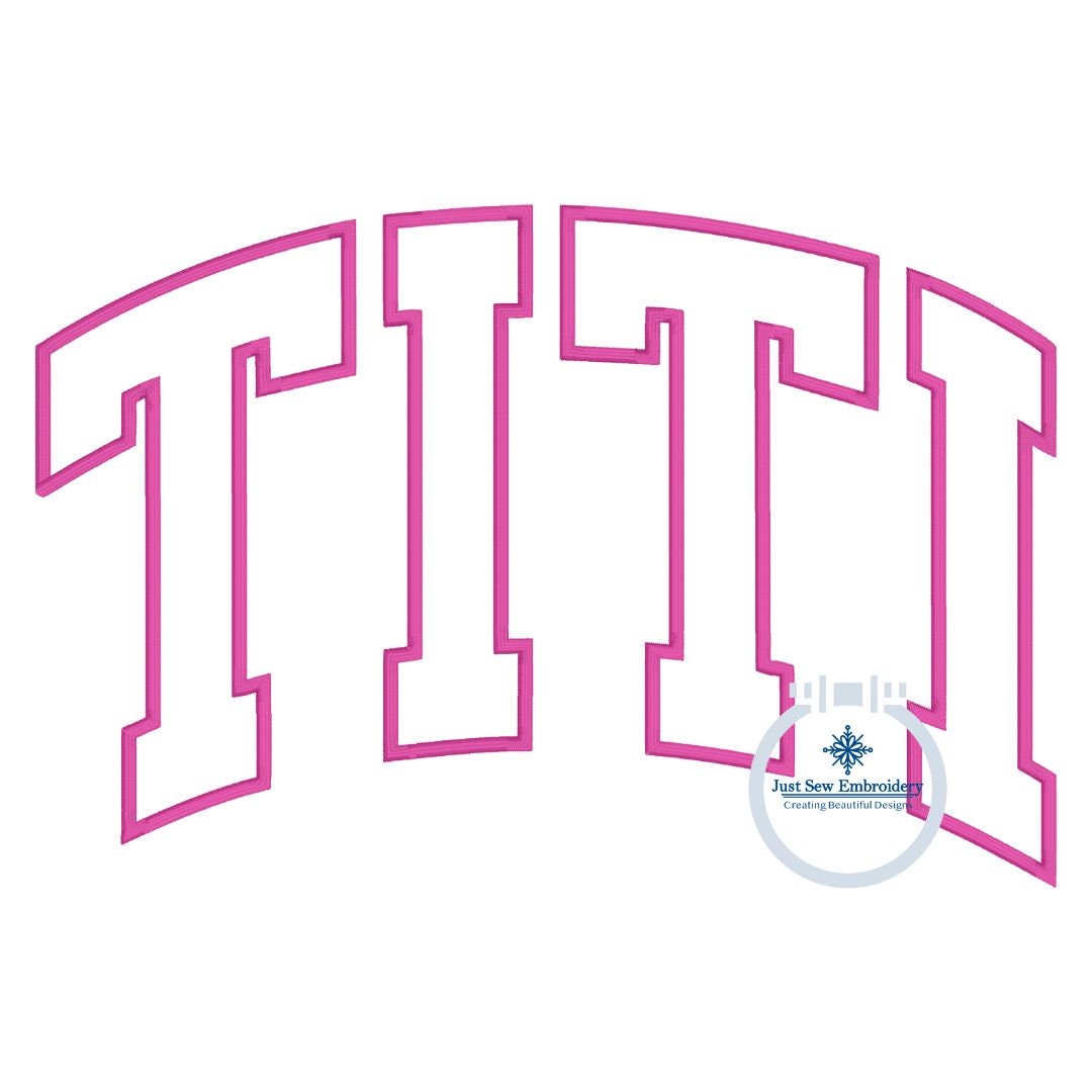 TITI Arched Satin Applique Embroidery Machine Design Five Sizes 5x7 ...