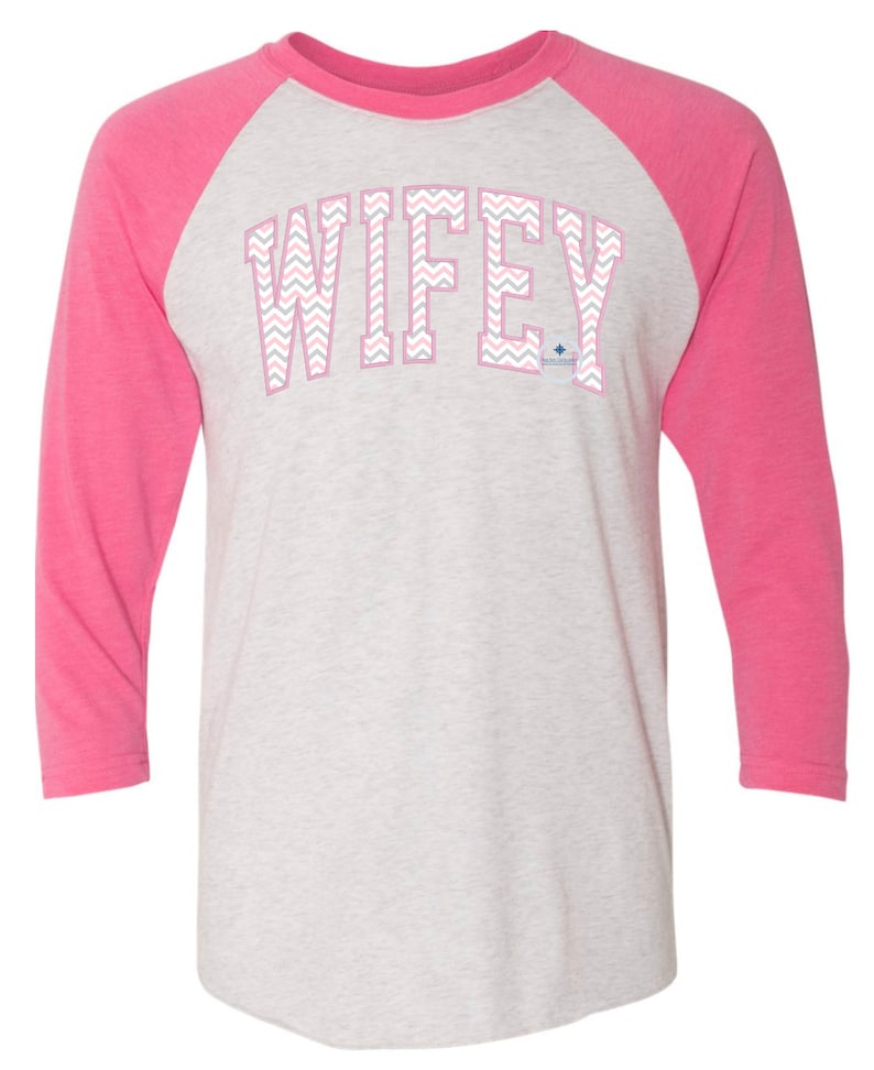 WIFEY Applique Embroidery Arched Design Academic Font Satin - Etsy