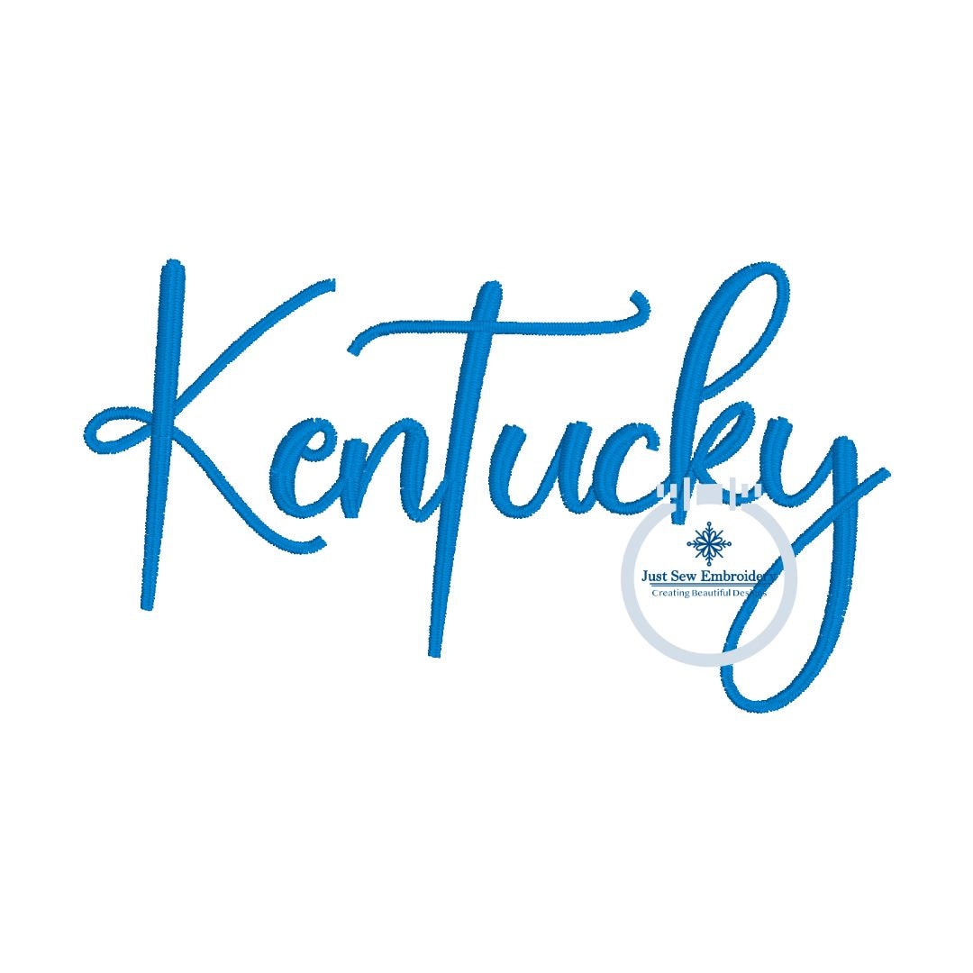 Kentucky Embroidered Script Satin Stitch Two Sizes 4x4 Hoop and Hat ...