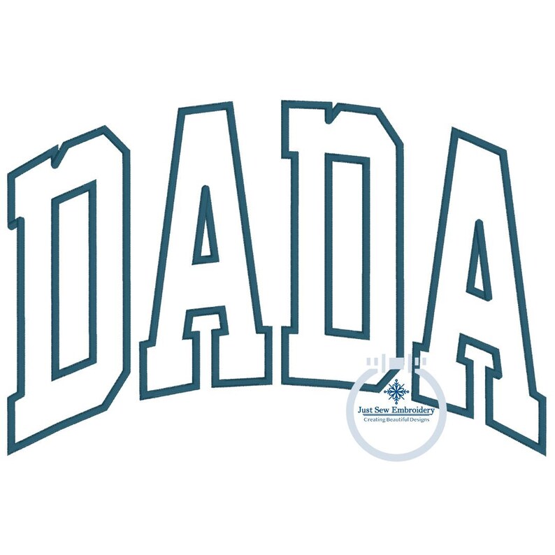 DADA Satin Stitch Arched Applique Embroidery Design - Etsy