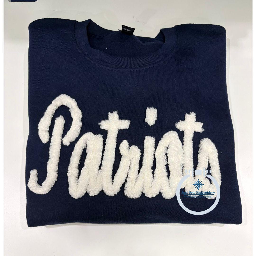 Sport Script Chenille Yarn Font Applique Embroidery Six Sizes 3, 4, 5 ...