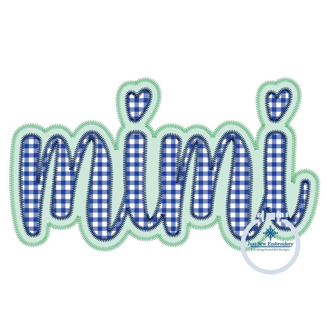MIMI Double Zigzag Applique Embroidery Design Four Sizes Grandma Mother ...