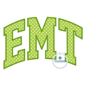 EMT Arched Satin Applique Embroidery Design Five Sizes 5x7, 8x8, 6x10 ...