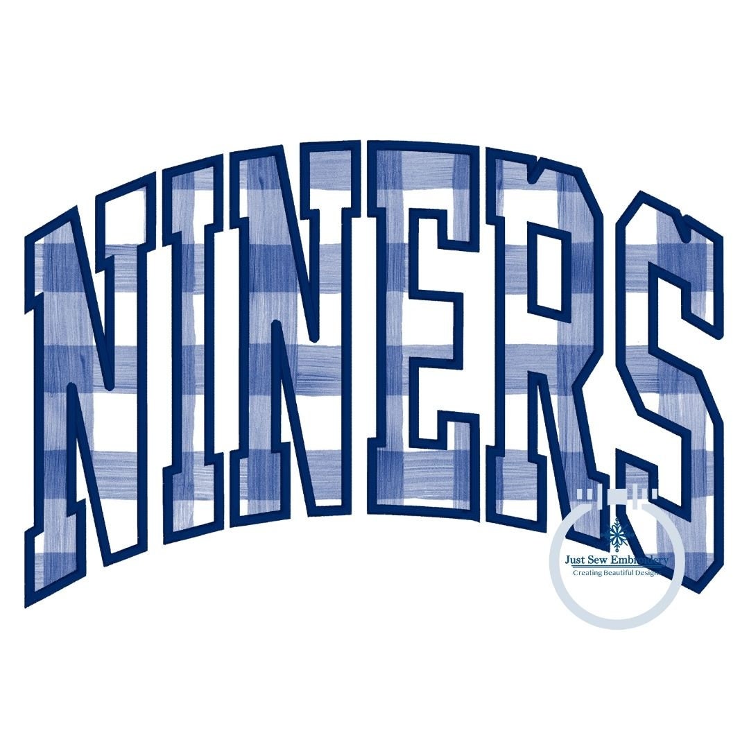 NINERS Arched Applique Embroidery Design Machine Embroidery Satin Edge ...