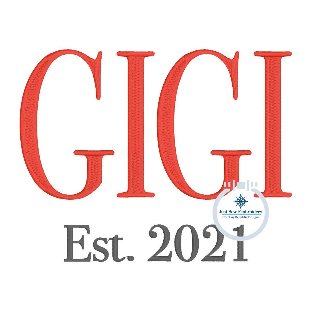 GIGI Established Tall Skinny Embroidery Machine Design Three Sizes 2.25 ...