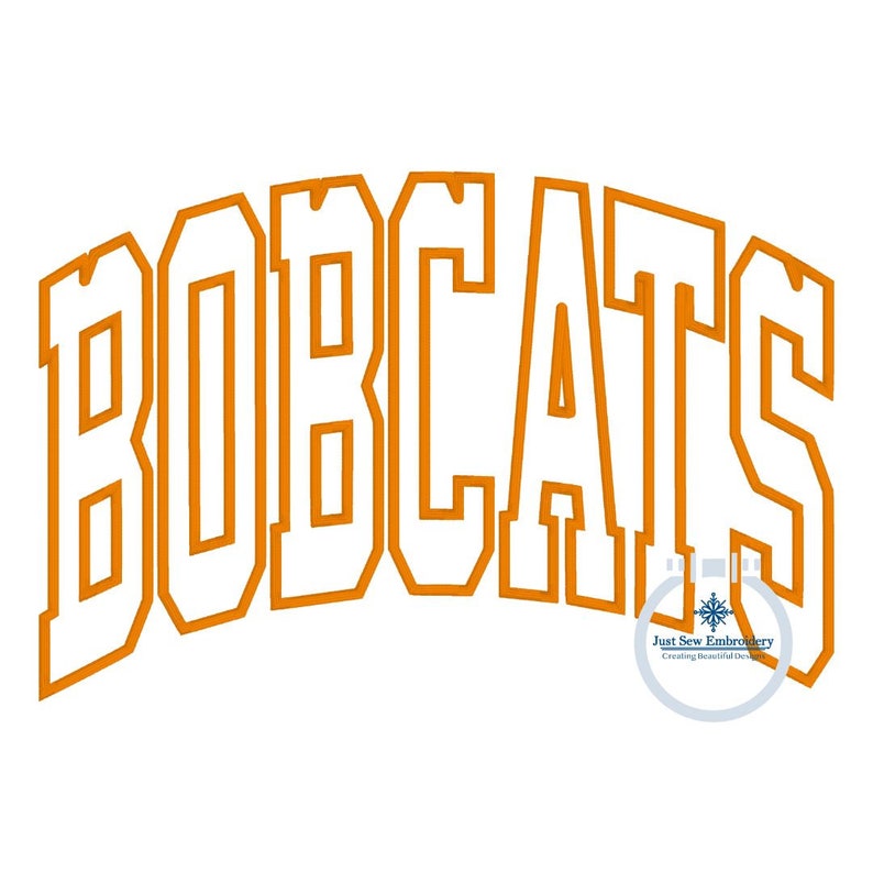 BOBCATS Arched Satin Applique Embroidery Design Machine Embroidery ...