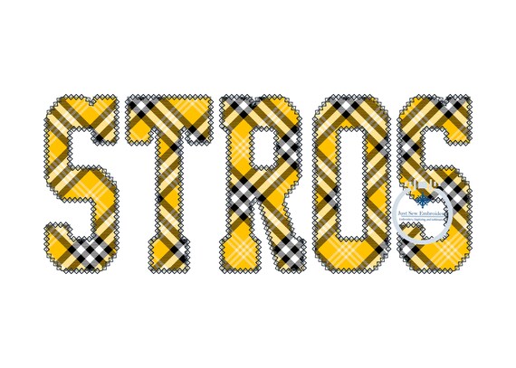 STROS Applique Embroidery Diamond Edge Varsity Font Machine - Etsy
