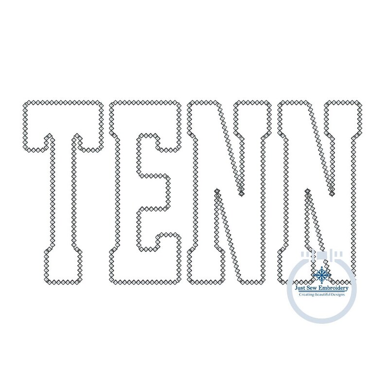 TENN Tennessee Applique Embroidery Diamond Stitch Four Sizes 5x7, 8x8 ...
