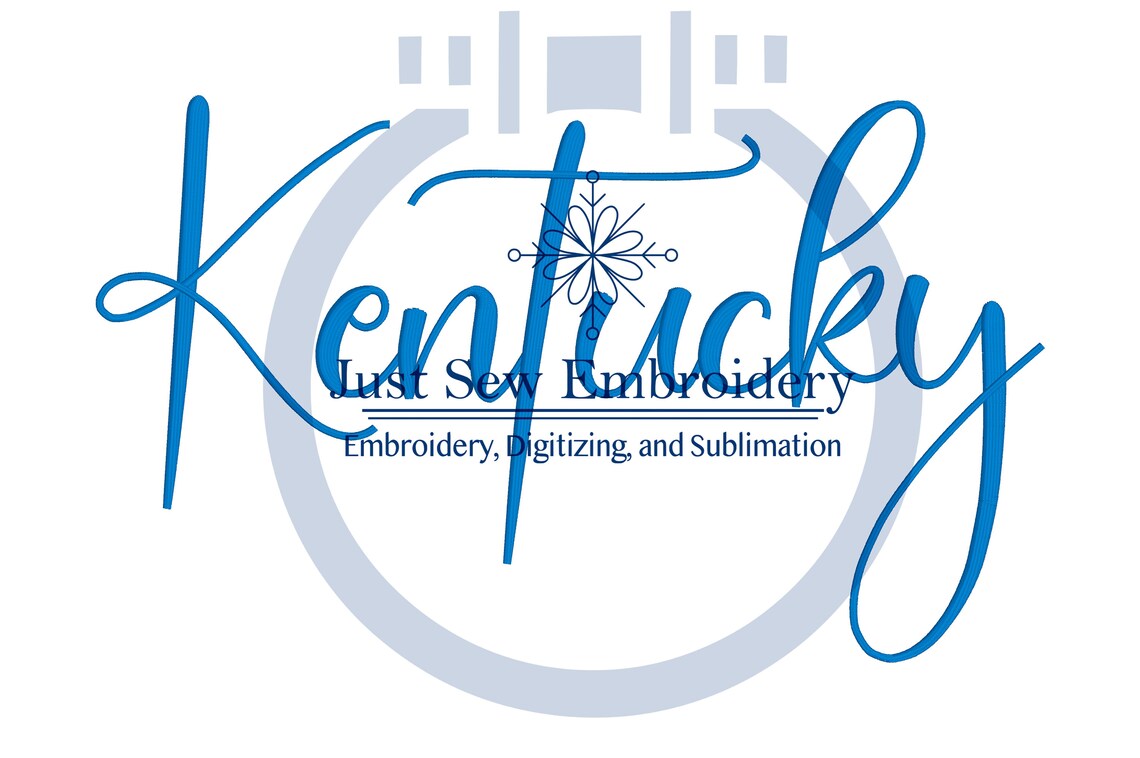 Kentucky Embroidered Script Satin Stitch Full Chest Design KY - Etsy
