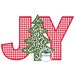 Joy Christmas Tree Satin Applique Embroidery Design Four Sizes 5x7, 8x8 ...