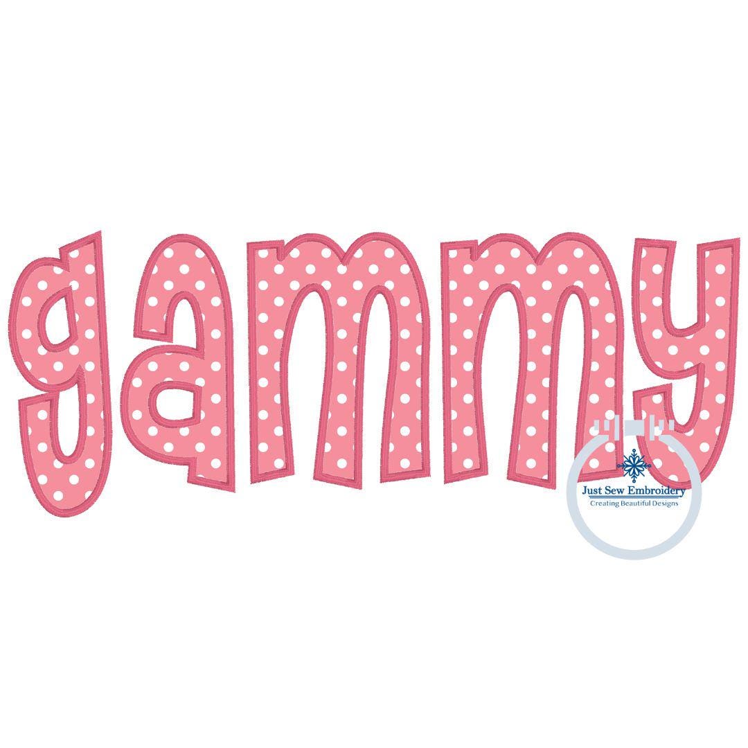 Gammy Applique Embroidery Design Satin Stitch Grandma Mother's Day Gift ...