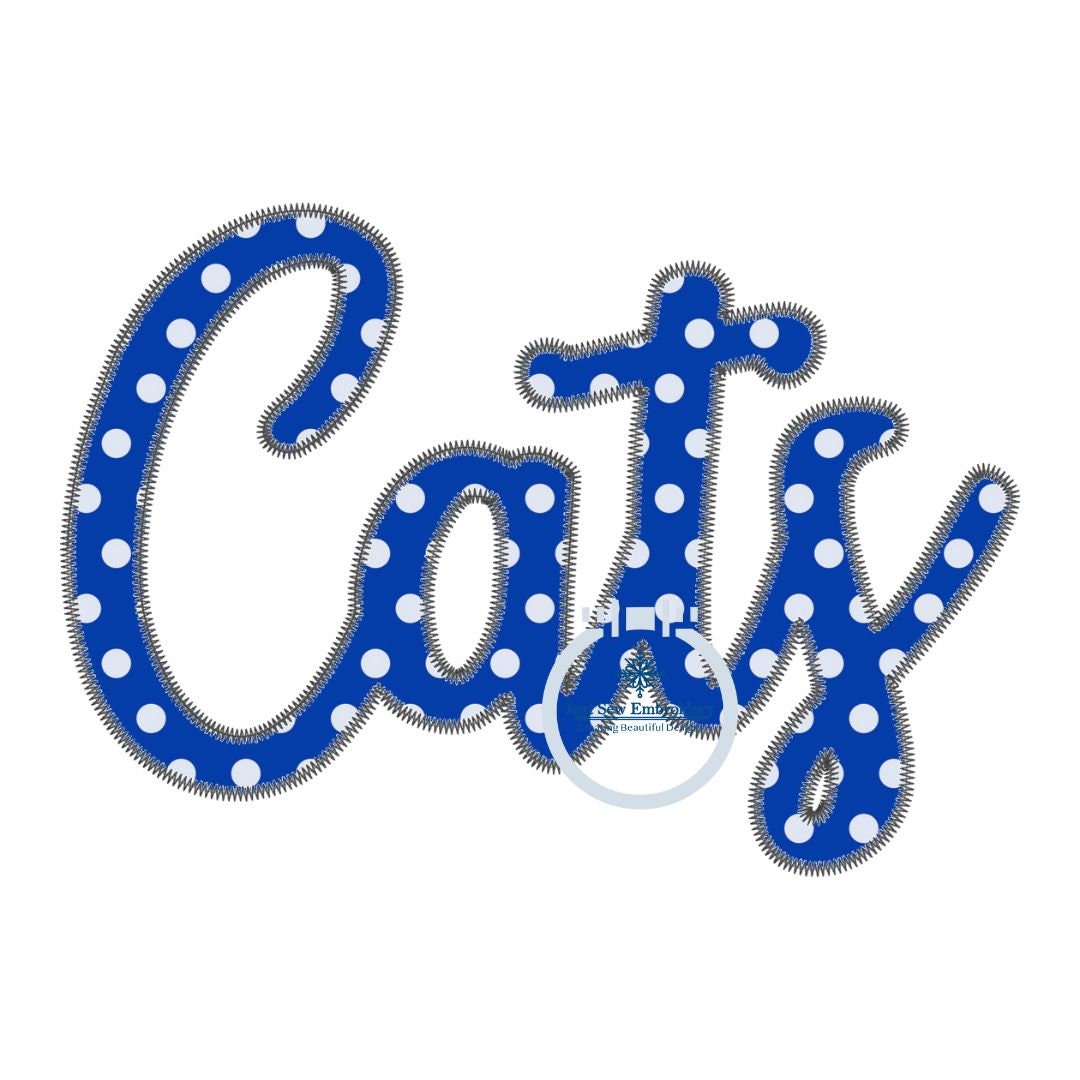 Cats Script Applique Embroidery Design Machine Zigzag Embroidery Seven ...