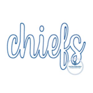 Chiefs Script Applique Embroidery Zigzag Edge Machine Design Three ...