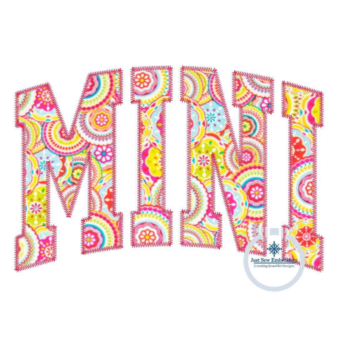 MINI Arched Applique Embroidery Design Outline Zigzag Edge Mother ...