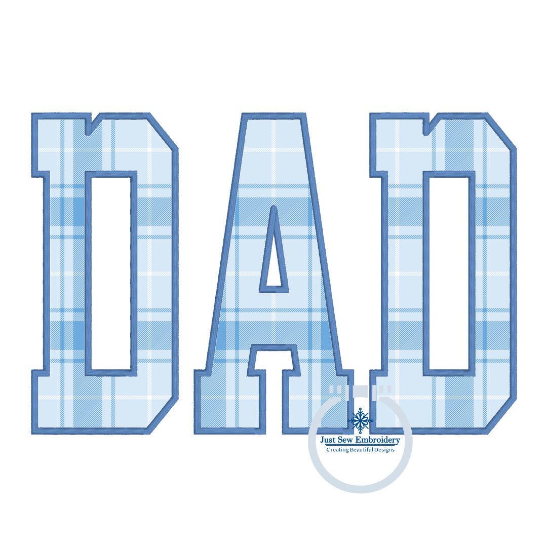 DAD Applique Embroidery Design Satin Stitch Father's Day Gift Five ...