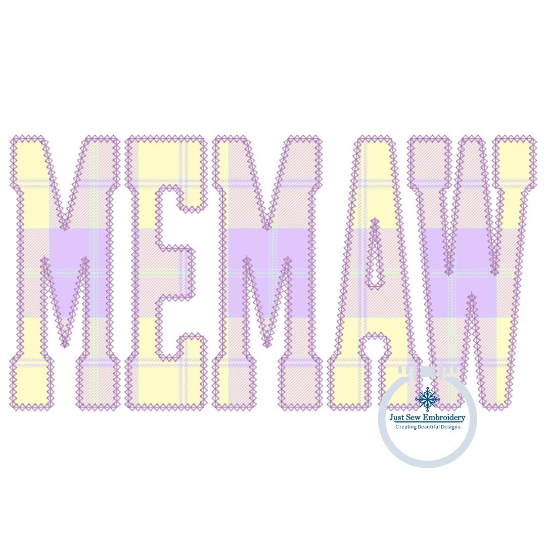 Memaw Diamond Applique Embroidery Design Grandma Mother's Day Gift Four ...