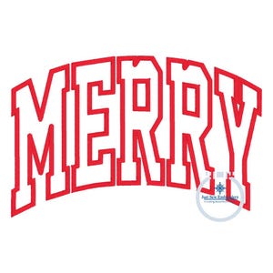 Merry Arched Satin Applique Embroidery Machine Design Four Sizes 5x7 ...