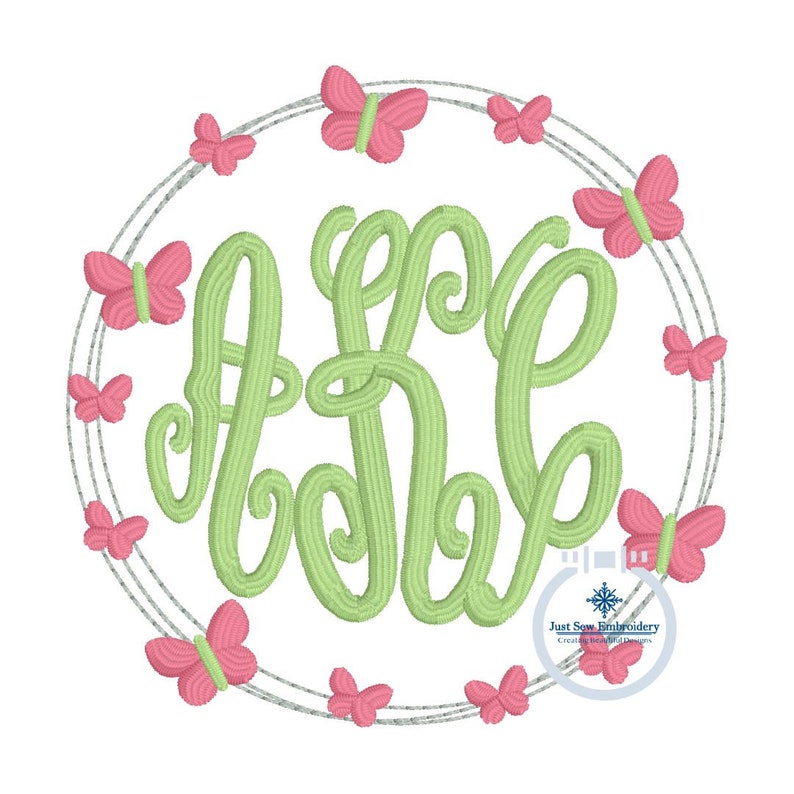 Butterfly Monogram Frame Embroidery 4x4 Hoop NO FONTS INCLUDED - Etsy