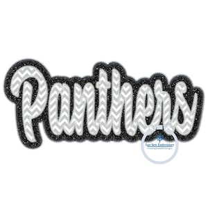 PANTHERS Applique Embroidery Script Two Layer Design Machine Embroidery ...