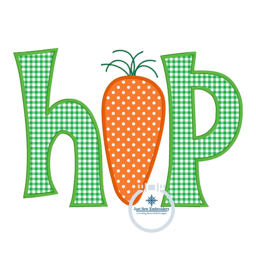 HOP Carrot Applique Machine Embroidery Design With Satin Finishing ...