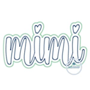 MIMI Double Zigzag Applique Embroidery Design Four Sizes Grandma Mother ...