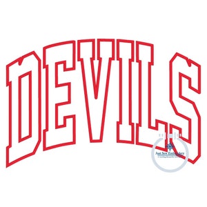 DEVILS Arched Applique Embroidery Design Machine Embroidery Four Sizes ...