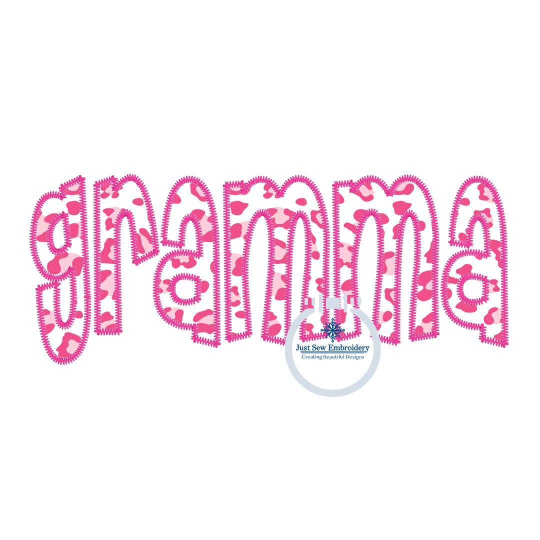 Gramma Applique Embroidery Design Zigzag Stitch Grandma Grandmother ...