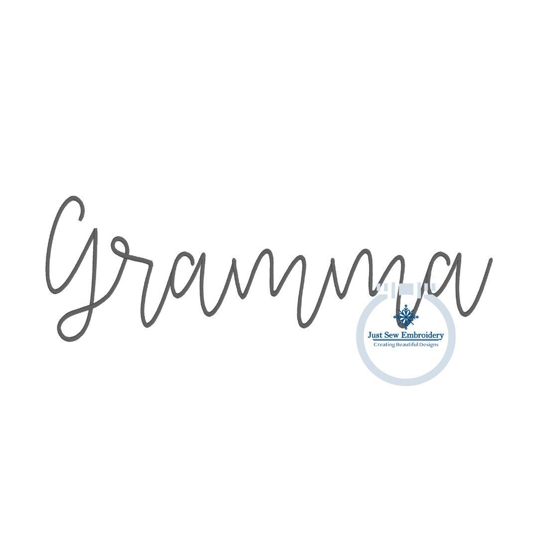 Gramma Script Embroidery Design Satin Stitch Grandma 8x12 Hoop - Etsy