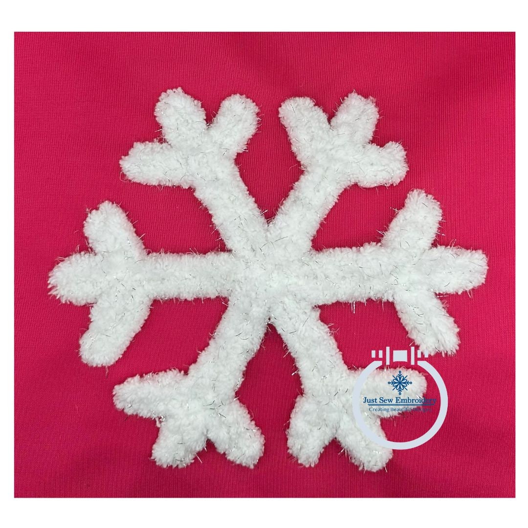 Snowflake Chenille Yarn Applique Machine Embroidery Design Eight Sizes ...