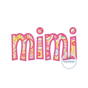 Mimi Applique Embroidery Design Satin Edge Stitch Grandma Mother's Day ...