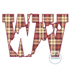 WV State Knockout Applique Embroidery Zigzag Edge West Virginia Five ...