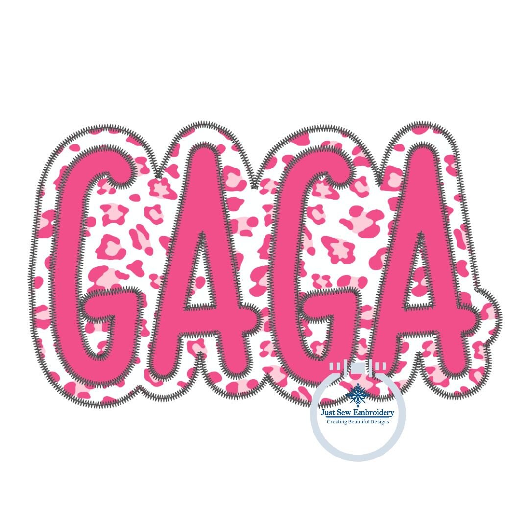 GAGA Applique Embroidery Design Two Layer Zigzag Stitch Four Sizes 5x7 ...