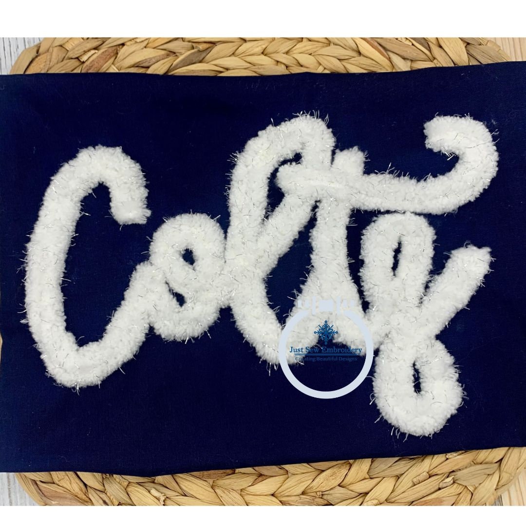 Colts Script Chenille Yarn Applique Embroidery Design Five Sizes 5x7 ...