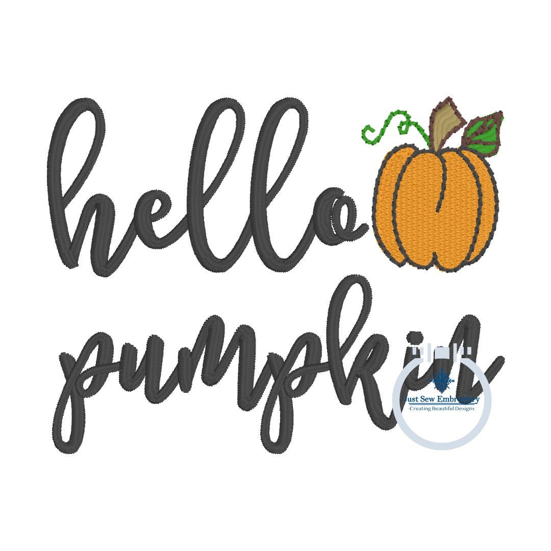 Hello Pumpkin Embroidery Machine Design 4x4 Hoop Fall - Etsy