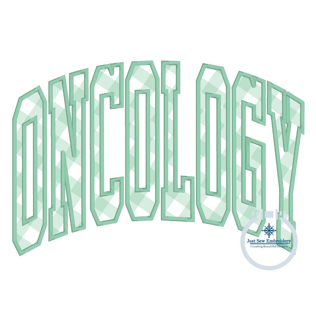 ONCOLOGY Arched Satin Applique Embroidery Nursing Nurses Design Four ...