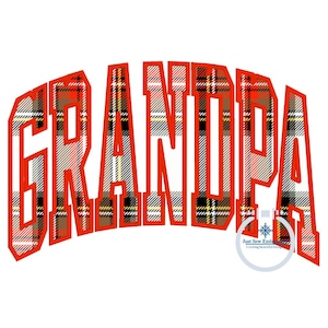Grandpa Arched Satin Applique Embroidery Machine Design Satin Edge ...