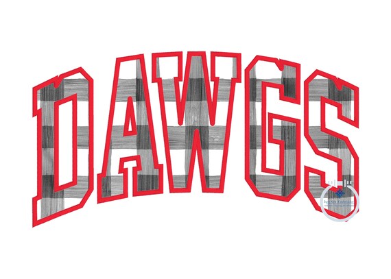 Applique Embroidery DAWGS Arched Satin Stitch Design Machine - Etsy