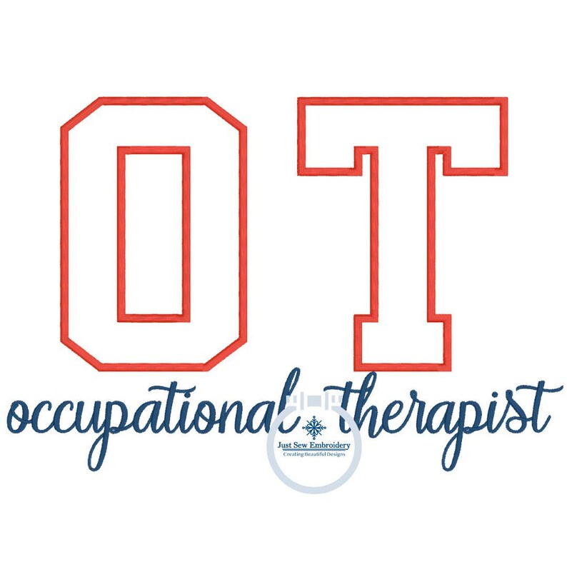 OT Occupational Therapist Satin Applique Embroidery Nursing Nurses ...