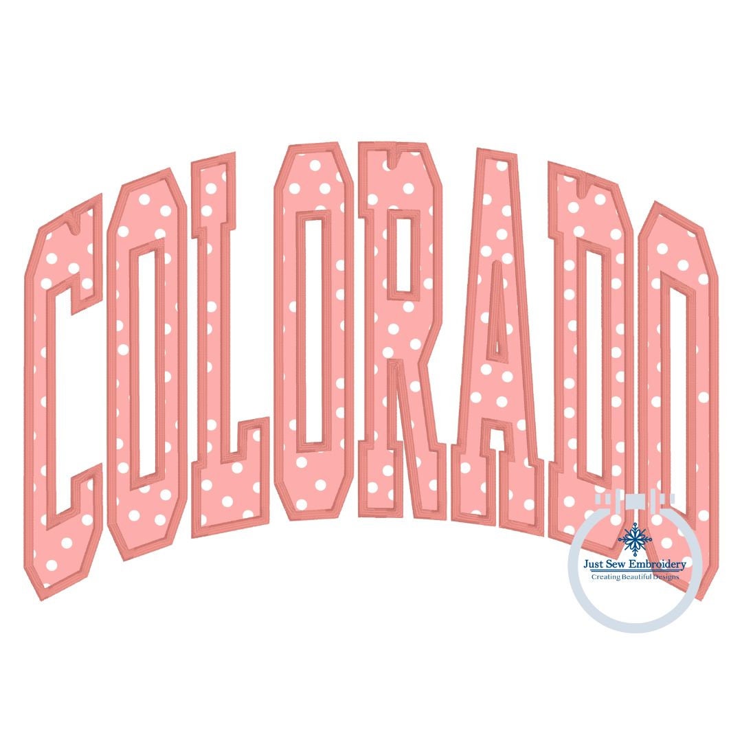Colorado Arched Applique Embroidery Satin Stitch Four Sizes 9x9, 6x10 ...