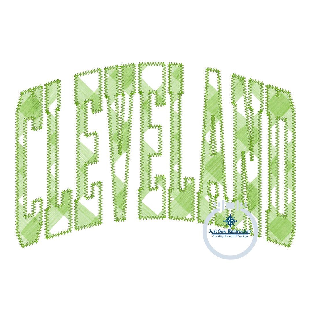 Cleveland Arched Zigzag Applique Embrodiery Cleveland OH Ohio Four ...