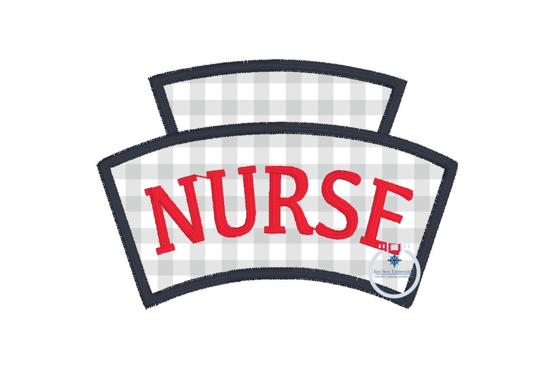 Nurse's Cap Satin Applique Embroidery Nursing Nurses - Etsy