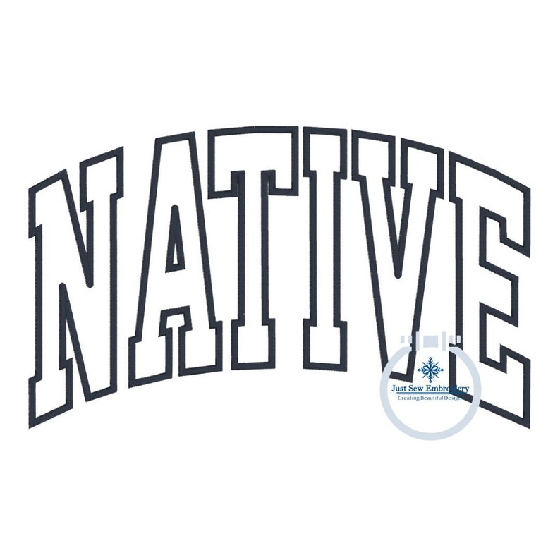 NATIVE Arched Satin Applique Embroidery Design Four Sizes 5x7 - Etsy