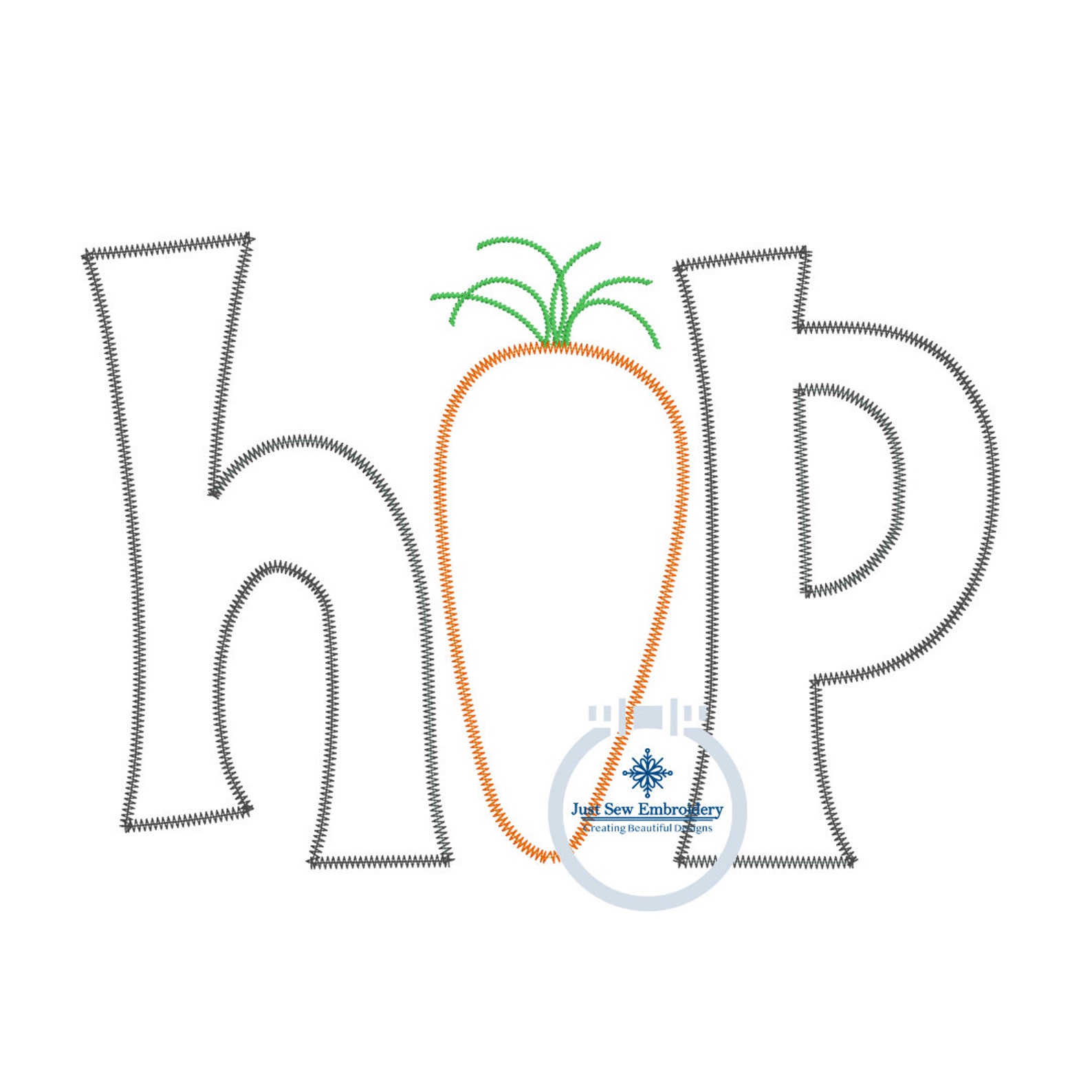 HOP Carrot Applique Machine Embroidery Design With Zigzag Finishing ...