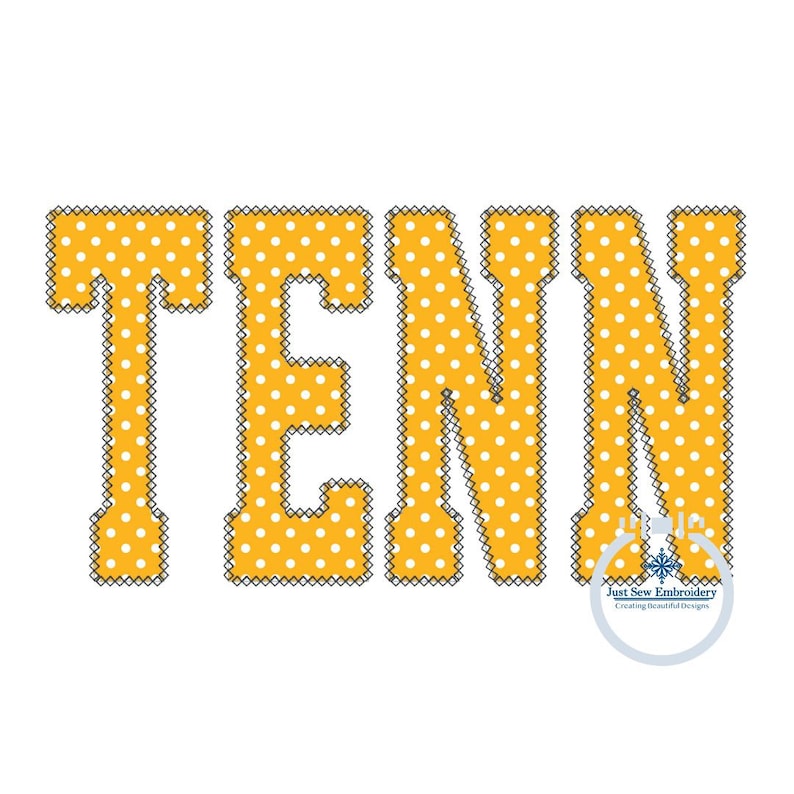 TENN Tennessee Applique Embroidery Diamond Stitch Four Sizes 5x7, 8x8 ...