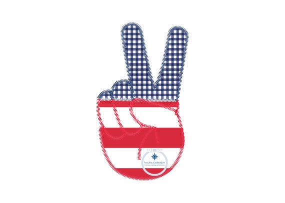 Applique Embroidery Peace Sign Two Color Design Machine - Etsy