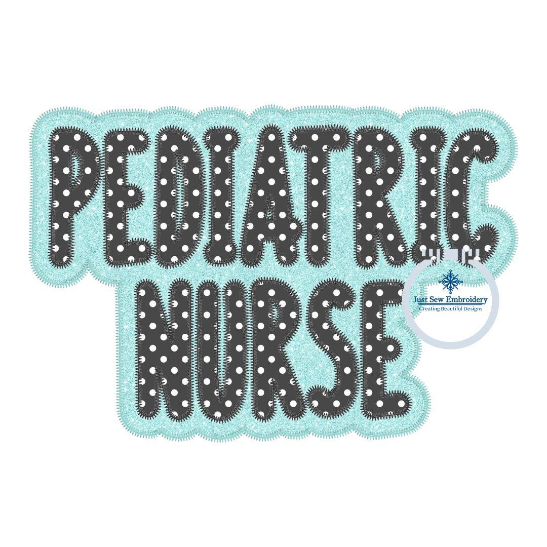 Pediatric Nurse Zigzag Applique Embroidery Design Two Layer Nursing ...