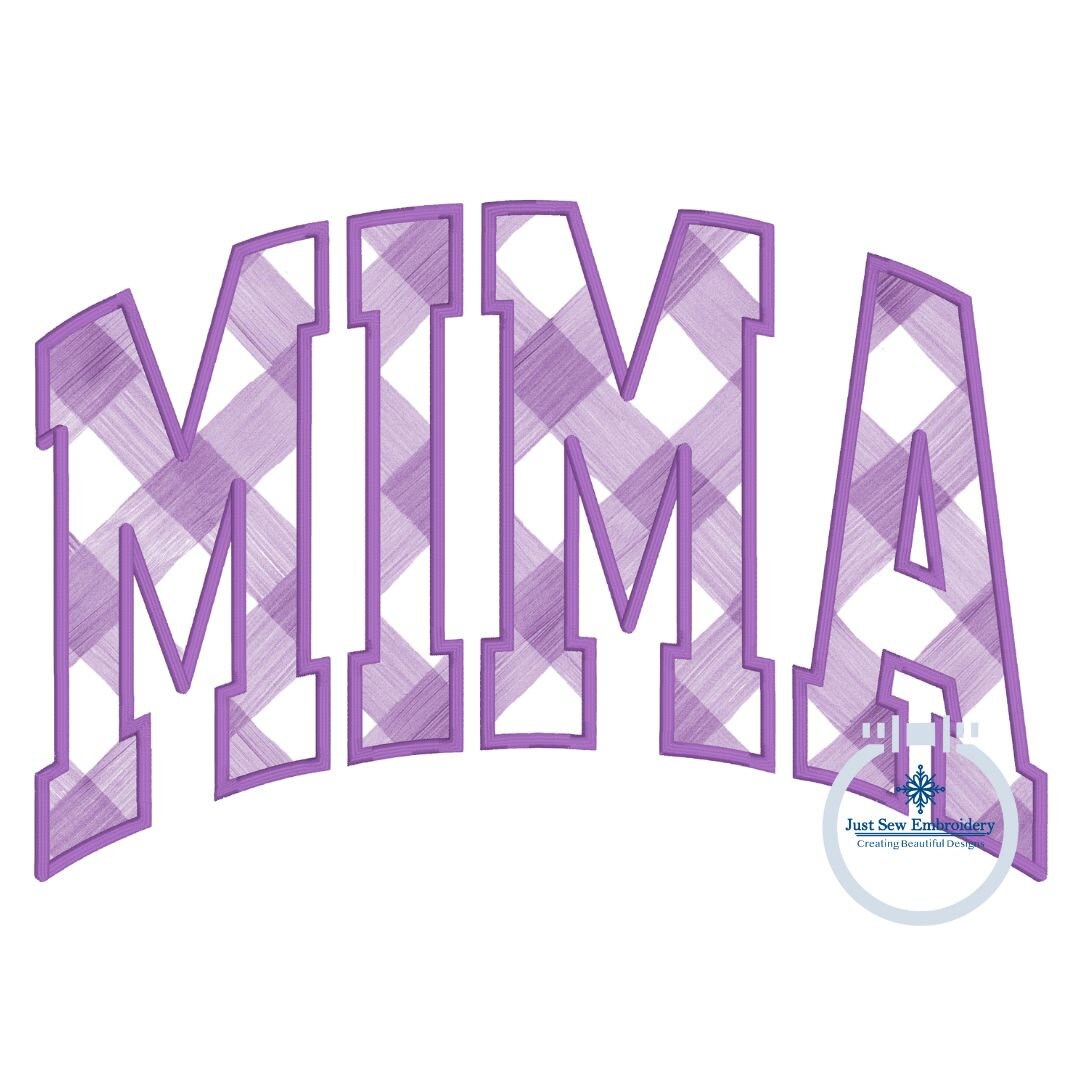 MIMA Arched Applique Embroidery Design Zigzag Stitch Four Sizes Grandma ...