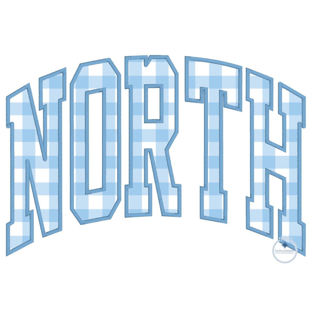 NORTH Arched Satin Applique Embroidery Design Four Sizes 5x7, 8x8, 6x10 ...